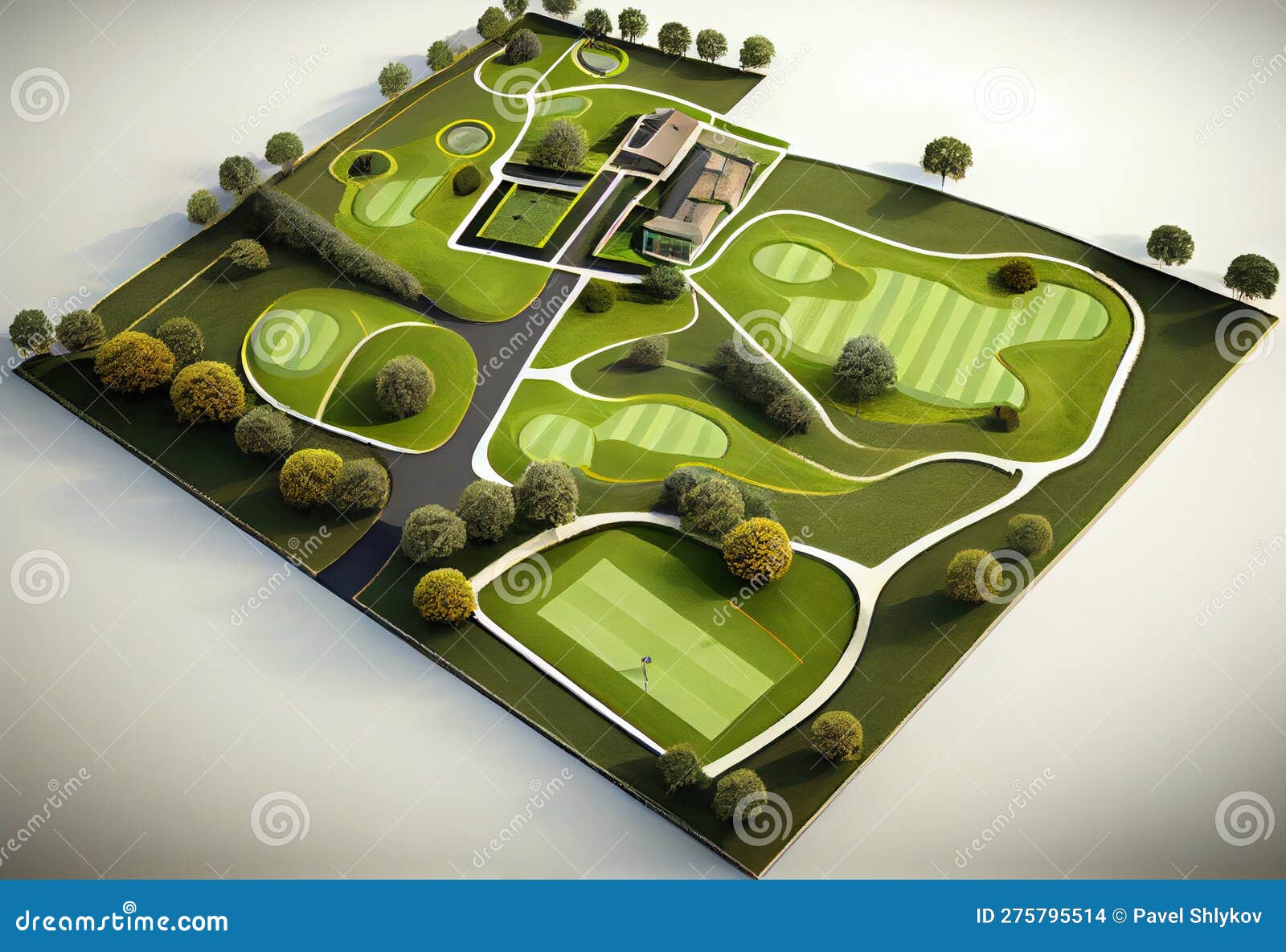 Top Down View of Greenery Golf Court Stock Photo - Image of golf, lawn ...