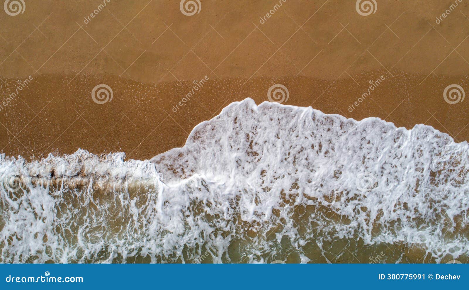 Top Down View Landscape Scene of Waves Crashing on Empty Tropical Beach ...