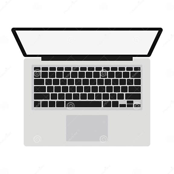 Top Down View of Laptop Computer Stock Vector - Illustration of minimal ...