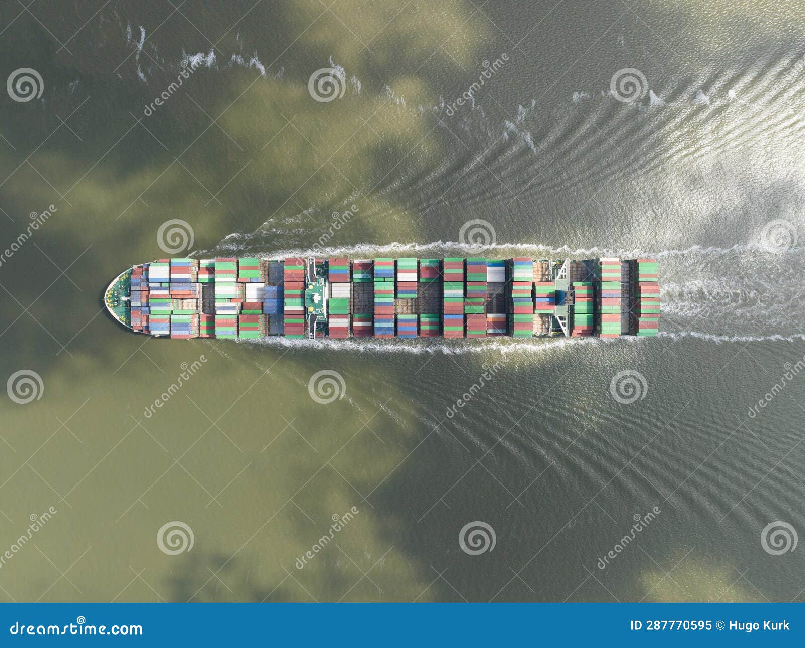 Top Down View of a Large Bulk Container Ship. Stock Image - Image of ...