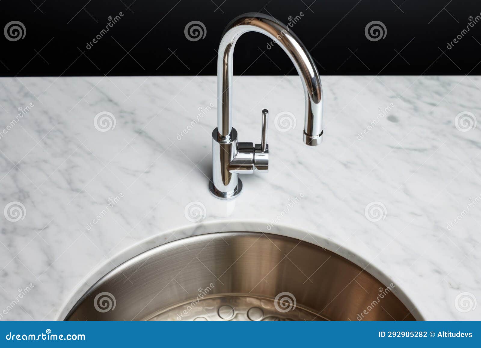 A Top-down View of a Low-flow Kitchen Faucet Stock Photo - Image of ...