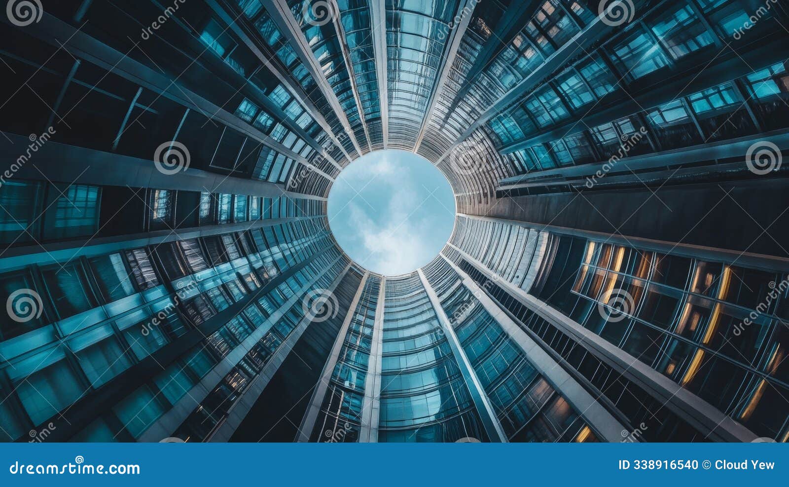 Top-down View of a Modern Skyscraper with a Retro-futuristic Aesthetic ...