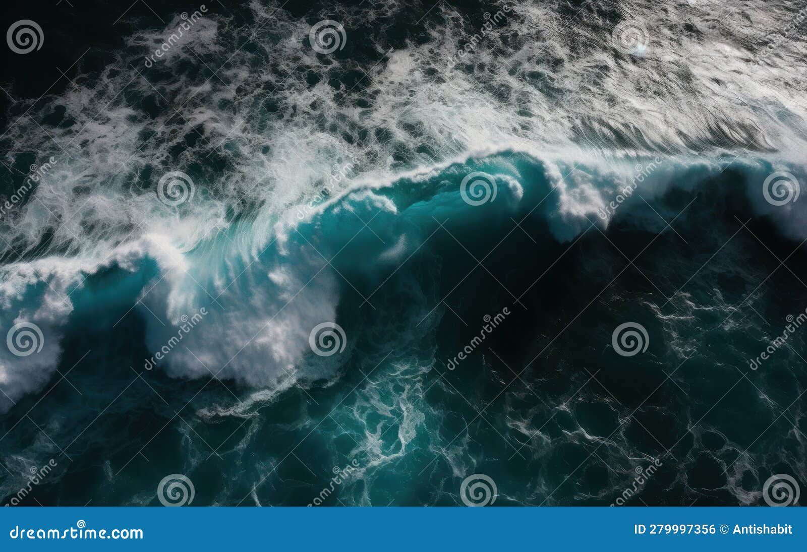 Top Down View of Ocean Wave Stock Illustration - Illustration of ...