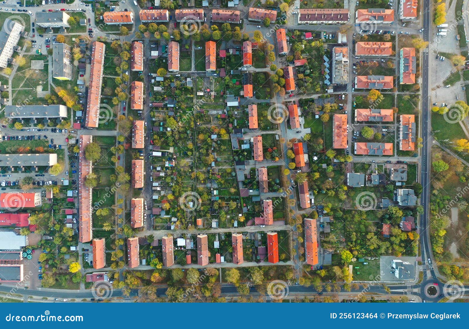 Top Down View on Old Layout of Buildings, Architecture Which Looks Like ...