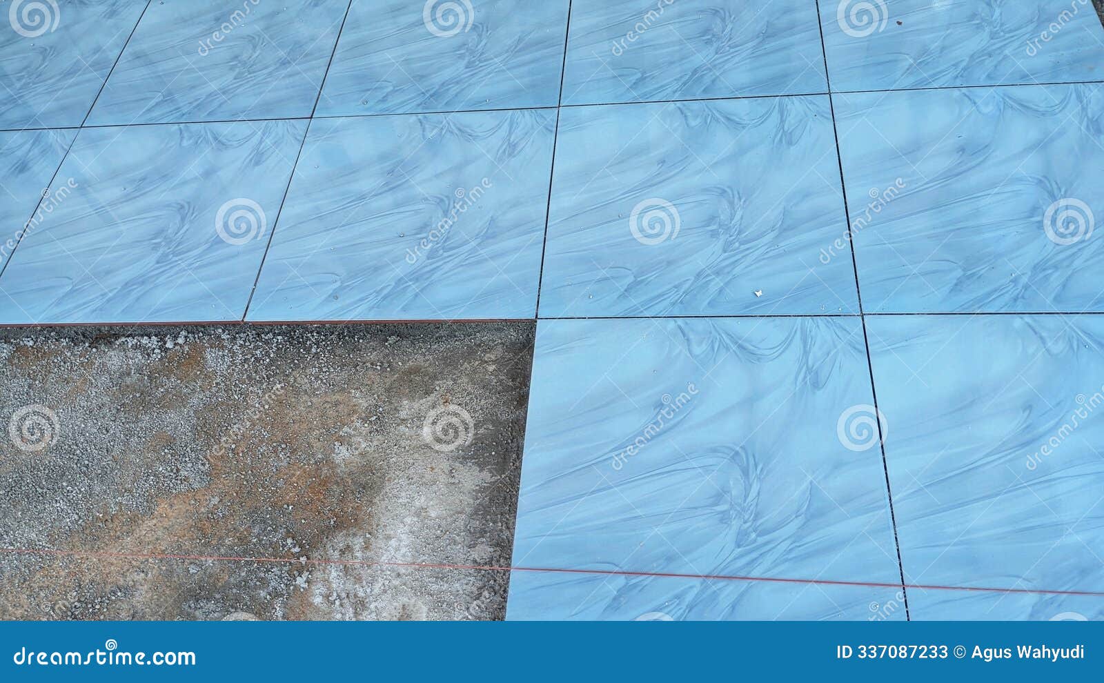 A Top-down View of a Partially Completed Floor Tiling Project. the ...