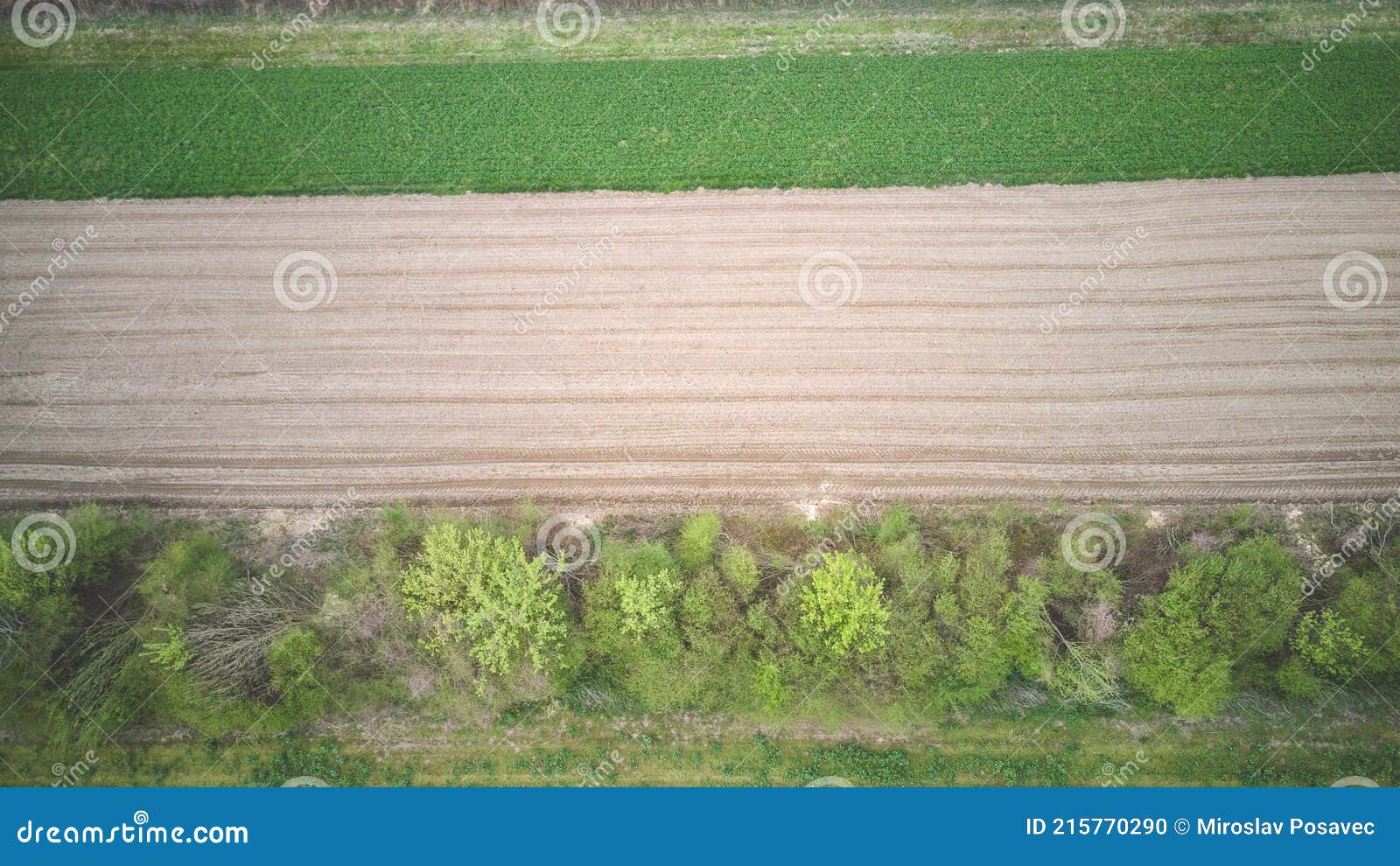 Top Down View of Ploughed Agricultural Fields Photographed with Drone ...