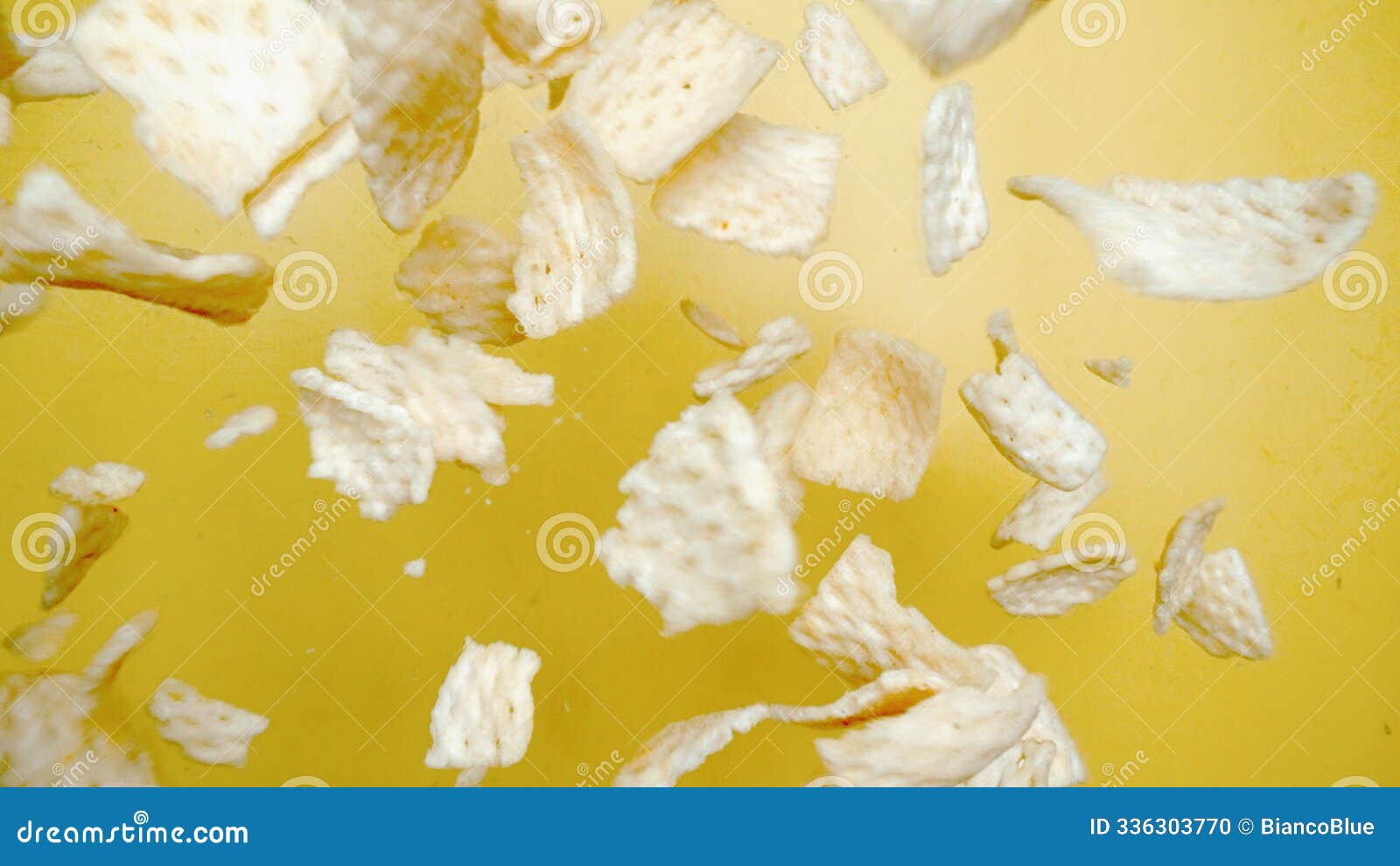 Top Down View of Snack Flying in the Air from Explosion and Falling ...