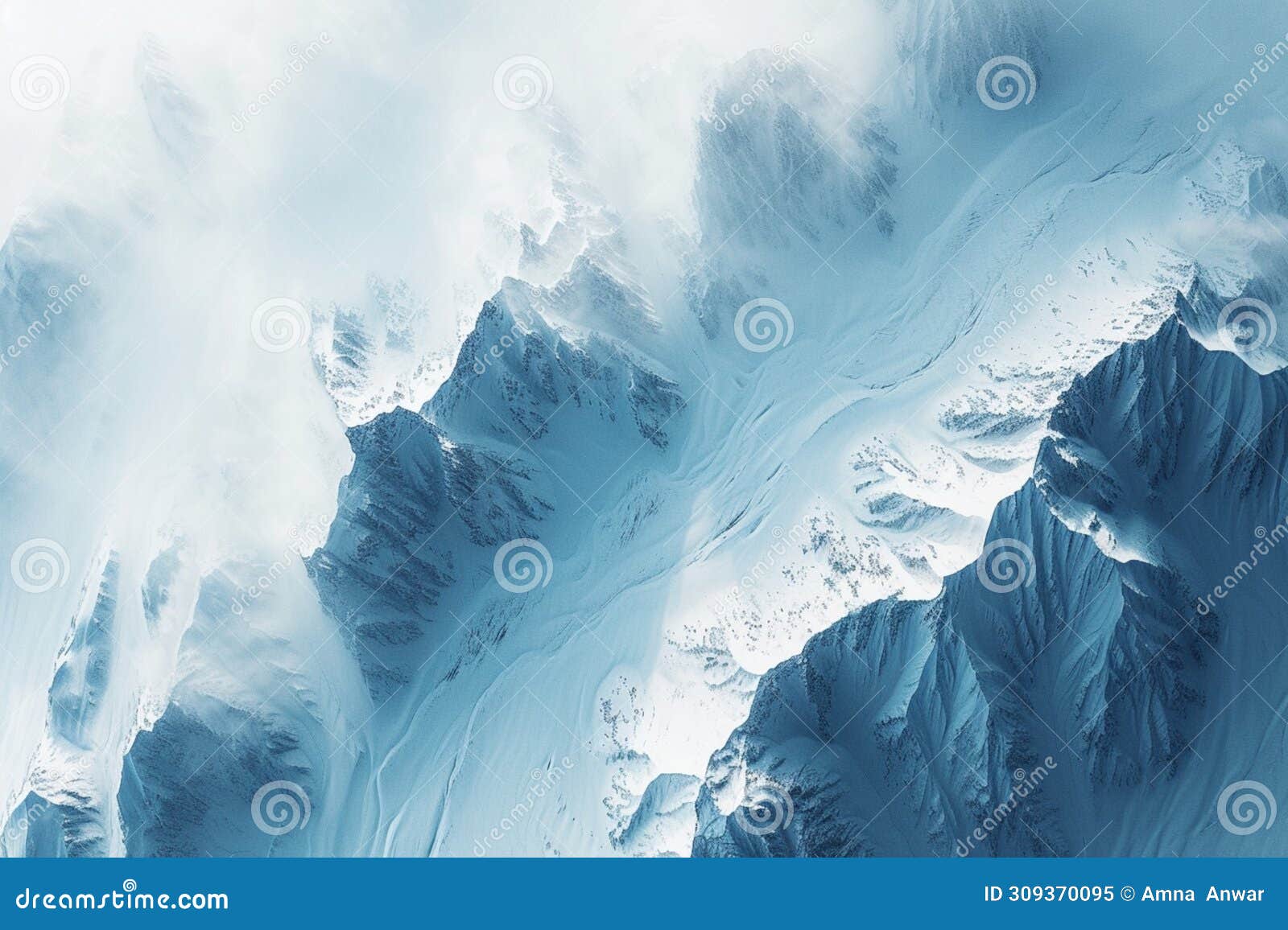 "Snowy Majesty: Aerial View of Pristine Mountain Peaks" Stock ...