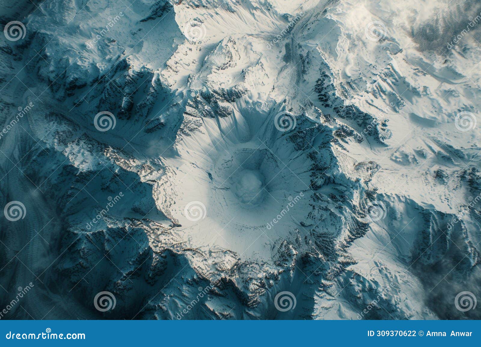 "Snowy Majesty: Aerial View of Pristine Mountain Peaks" Stock ...