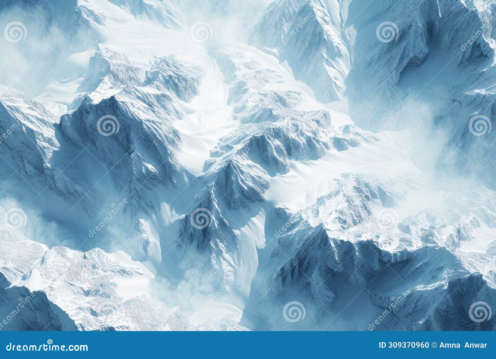 "Snowy Majesty: Aerial View of Pristine Mountain Peaks" Stock ...