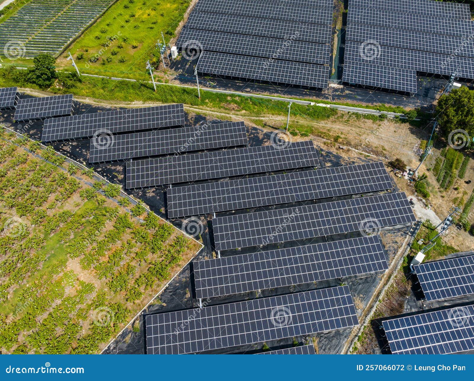 Top Down View of Solar Panel in Meadow Field Stock Photo - Image of ...