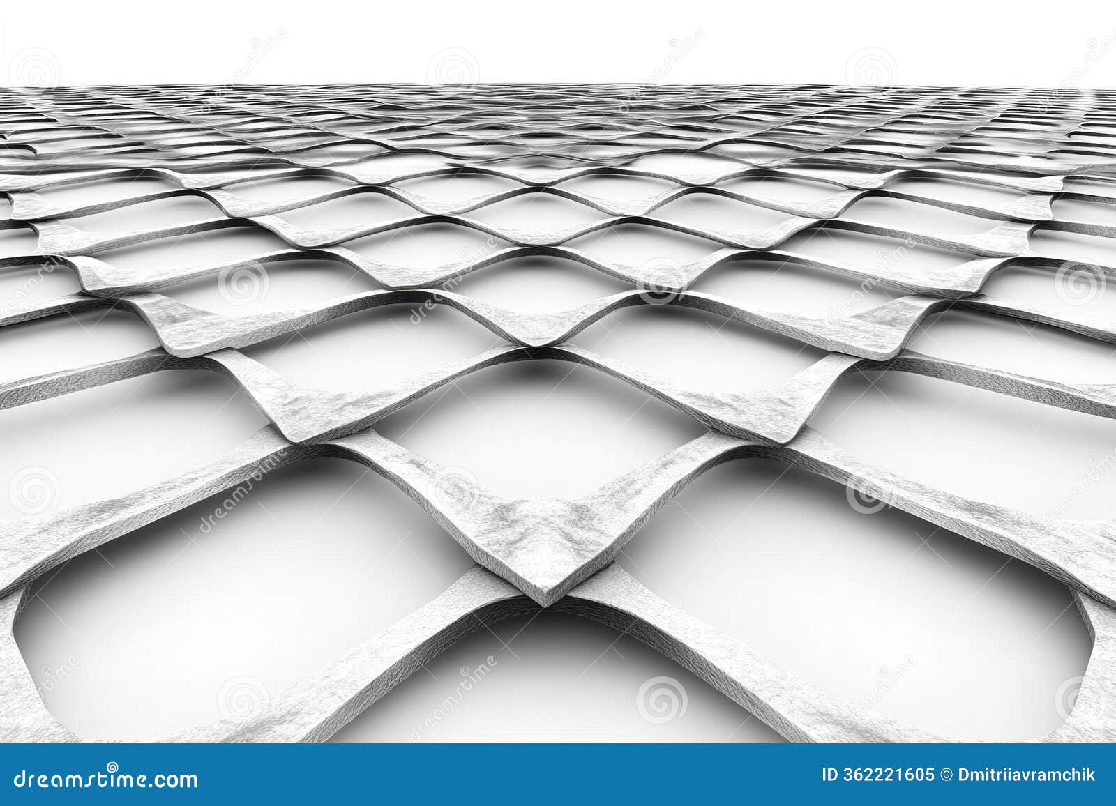 Top-down View of a Standard Raised Expanded Metal Grid, Rendered in 3D ...