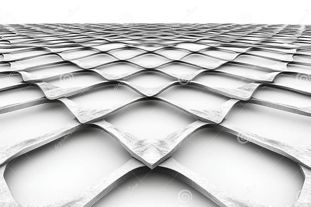 Top-down View of a Standard Raised Expanded Metal Grid, Rendered in 3D ...