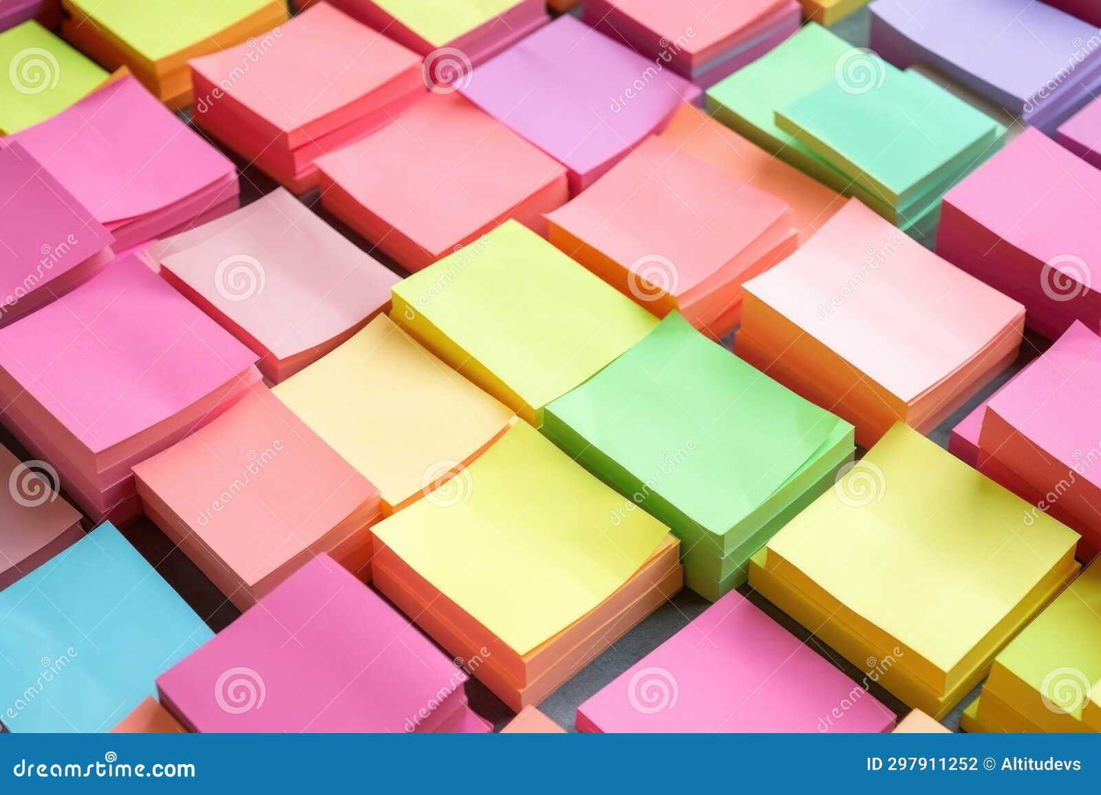 Top-down View of Sticky Notes Ready for Packaging Stock Photo - Image ...