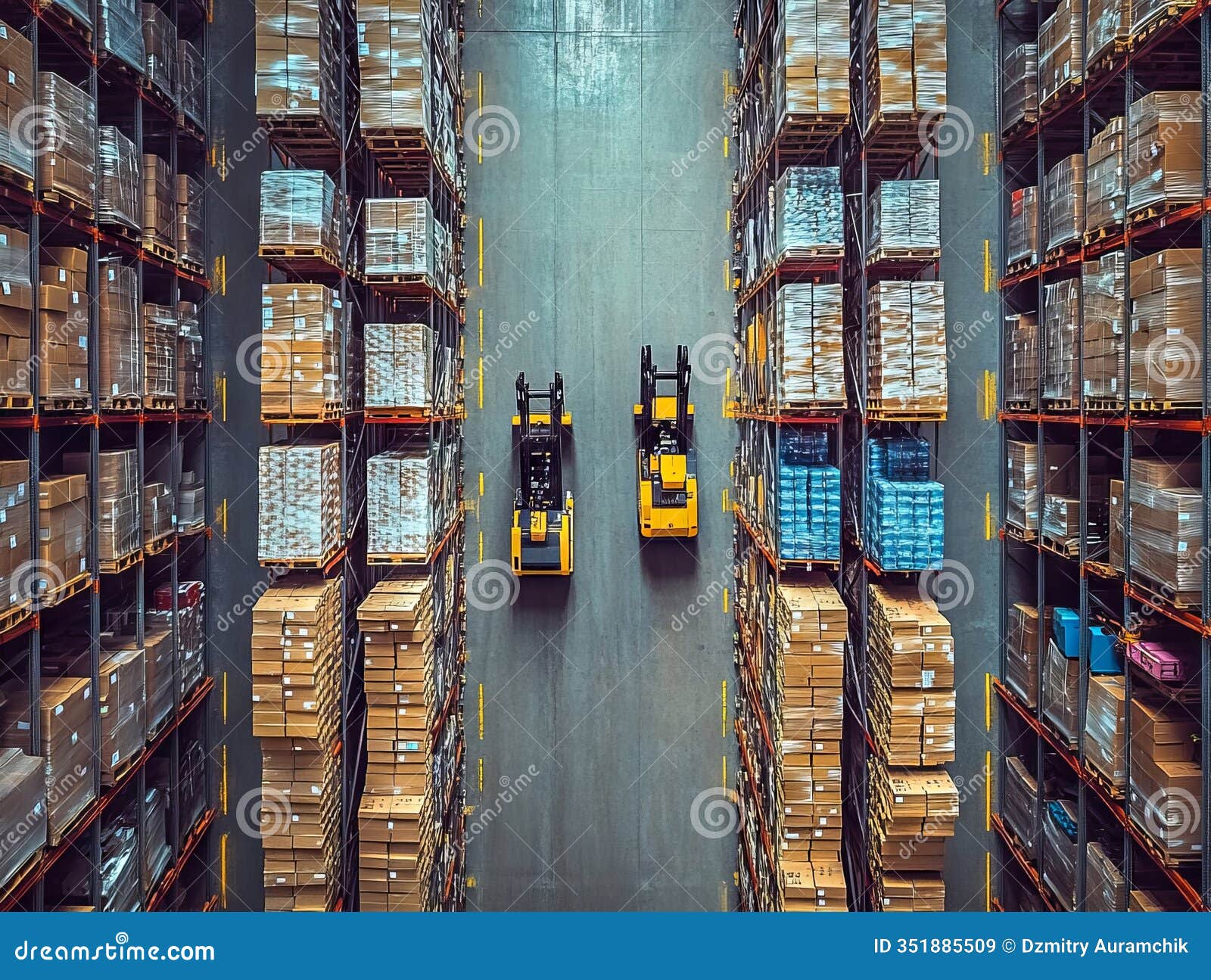 A Top-Down View of a Structured Warehouse with Neatly Aligned Shelving ...