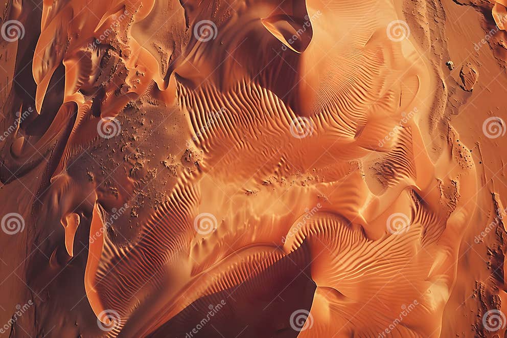Abstract Martian Sand Dunes Aerial View Stock Illustration ...