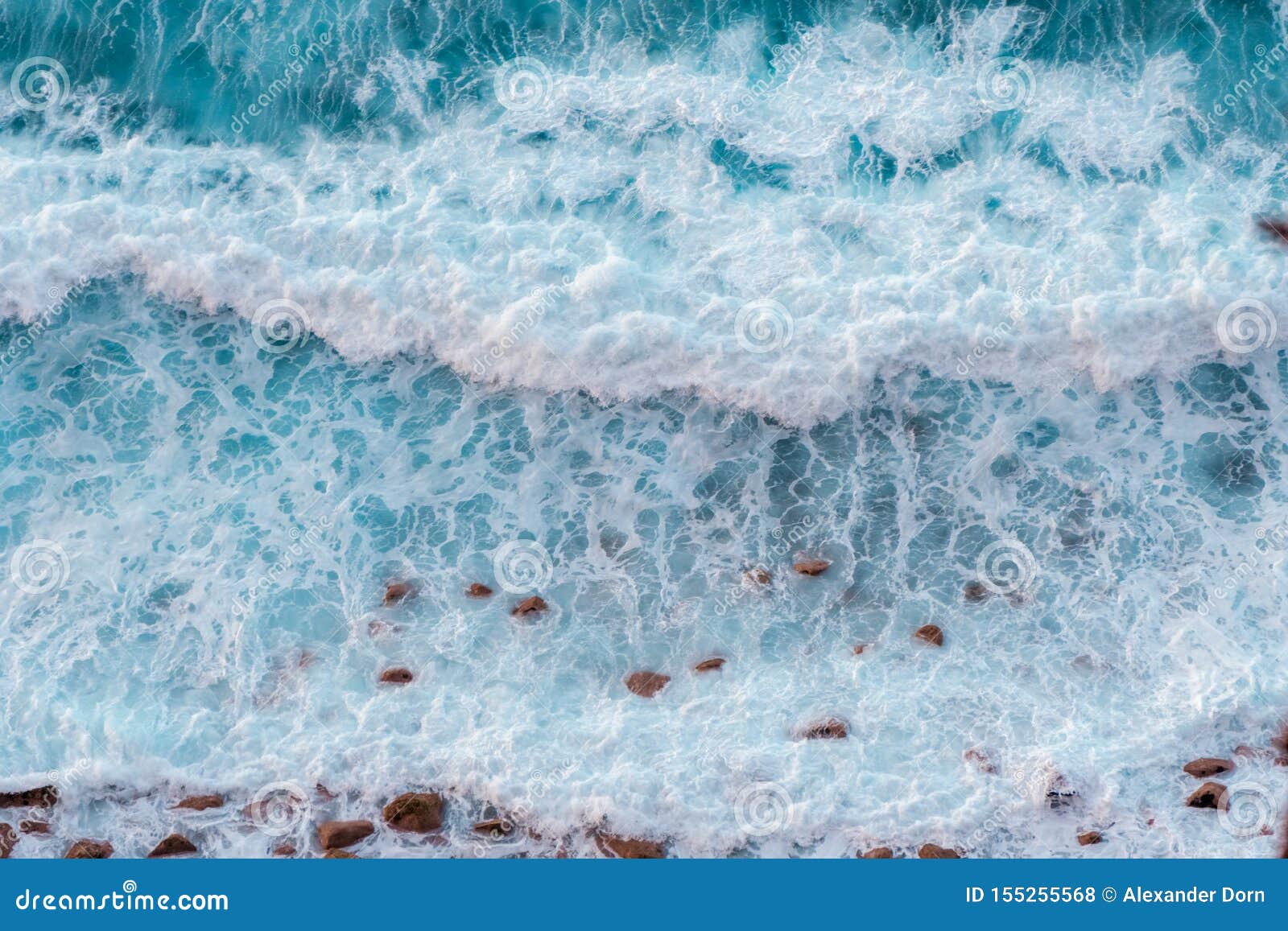 Top Down View on Waves at the Shore Stock Photo - Image of exotic ...