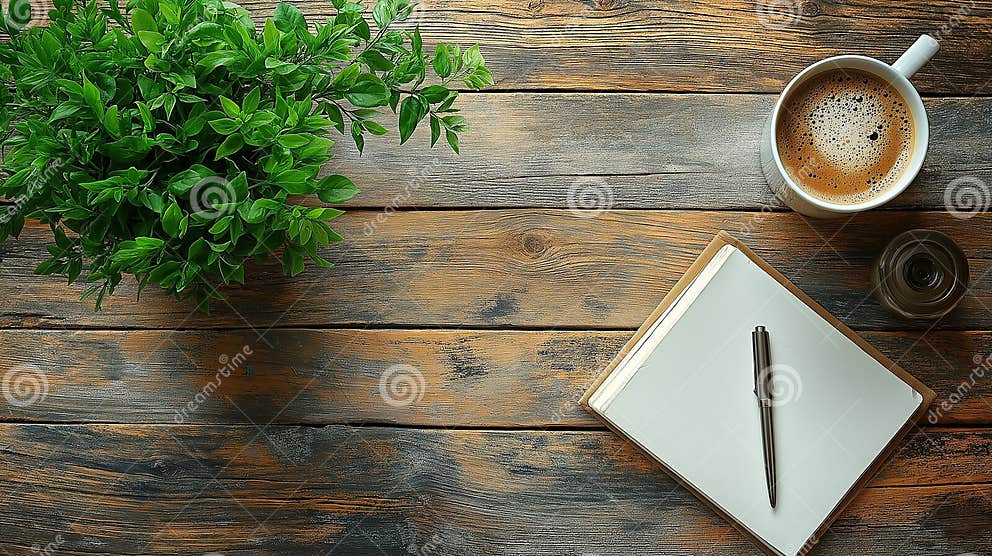 A Top-down View of a Working Table with Ample Copy Space. Generative Ai ...