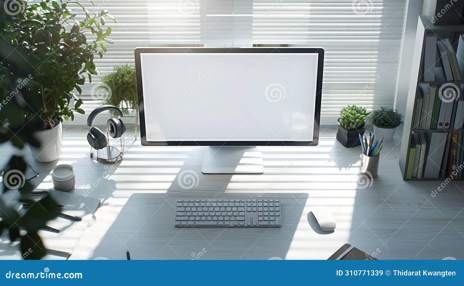 Top Down View on a Workstation in an Office.Generative AI Stock ...