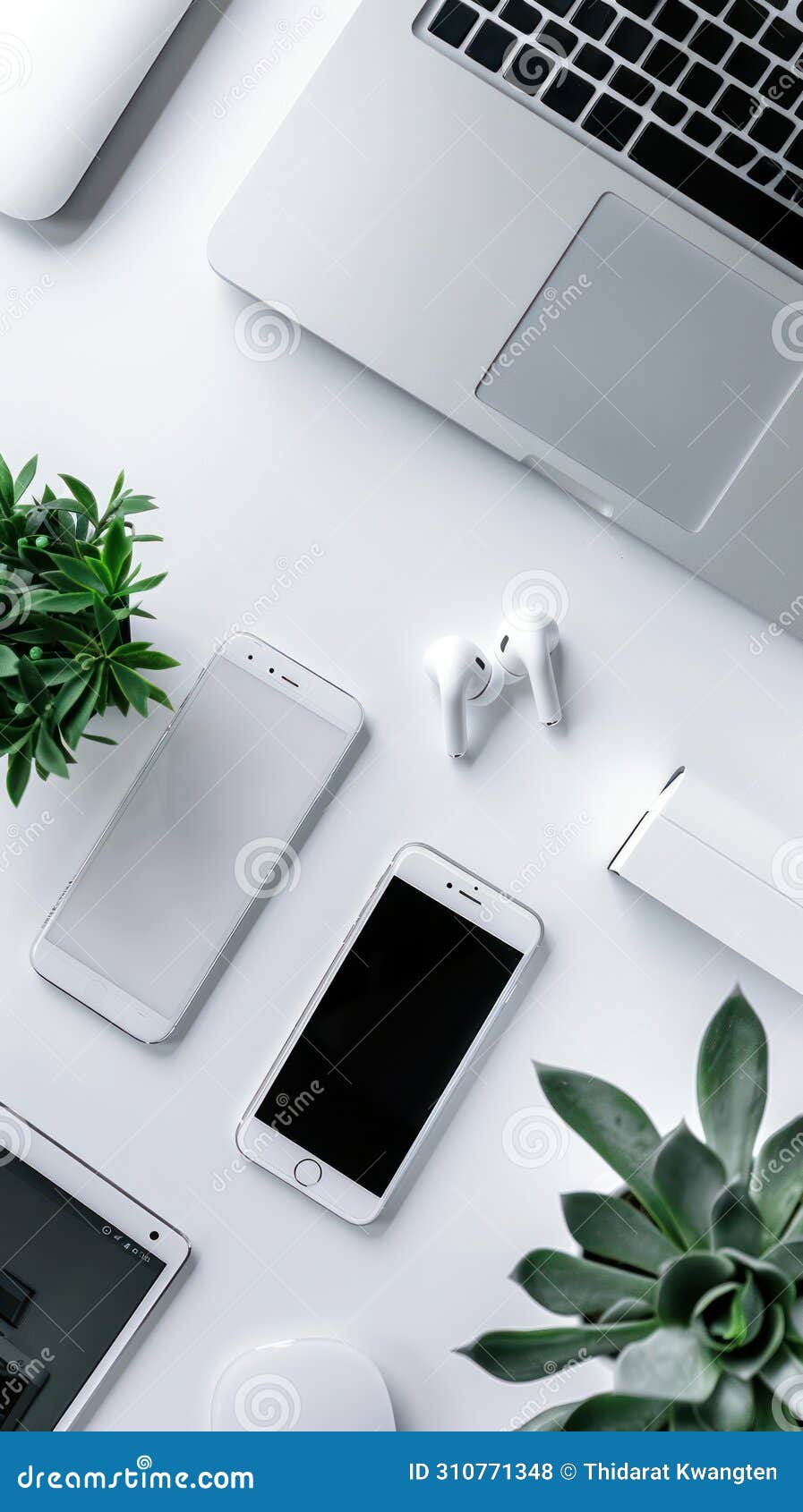 Top Down View on a Workstation in an Office.Generative AI Stock ...