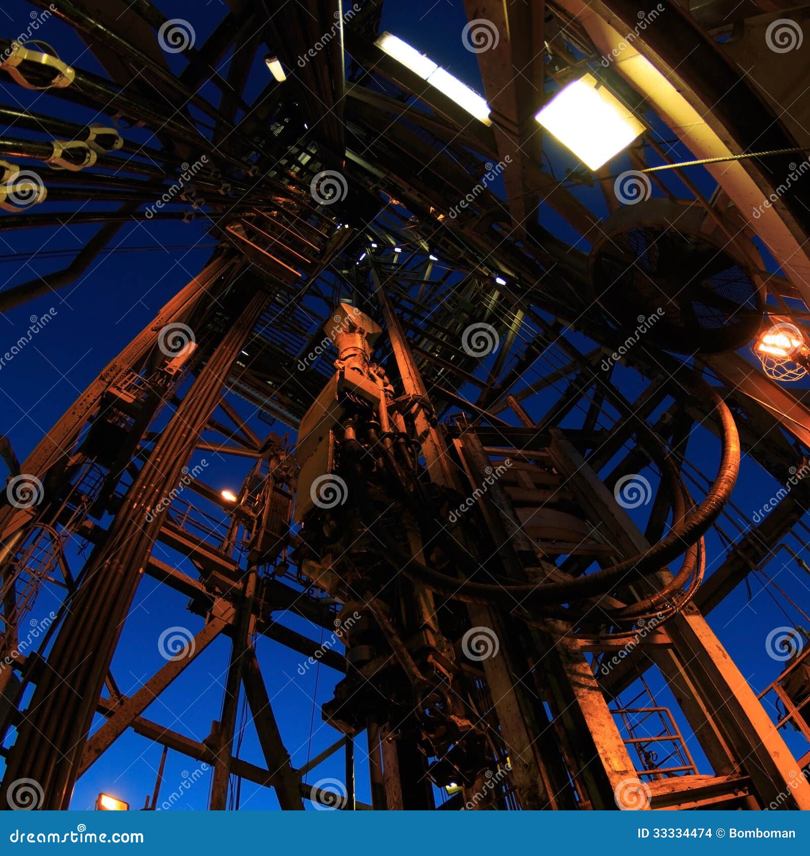 Top Drive System and Drilling Rig Derrick Stock Photo - Image of oilrig ...