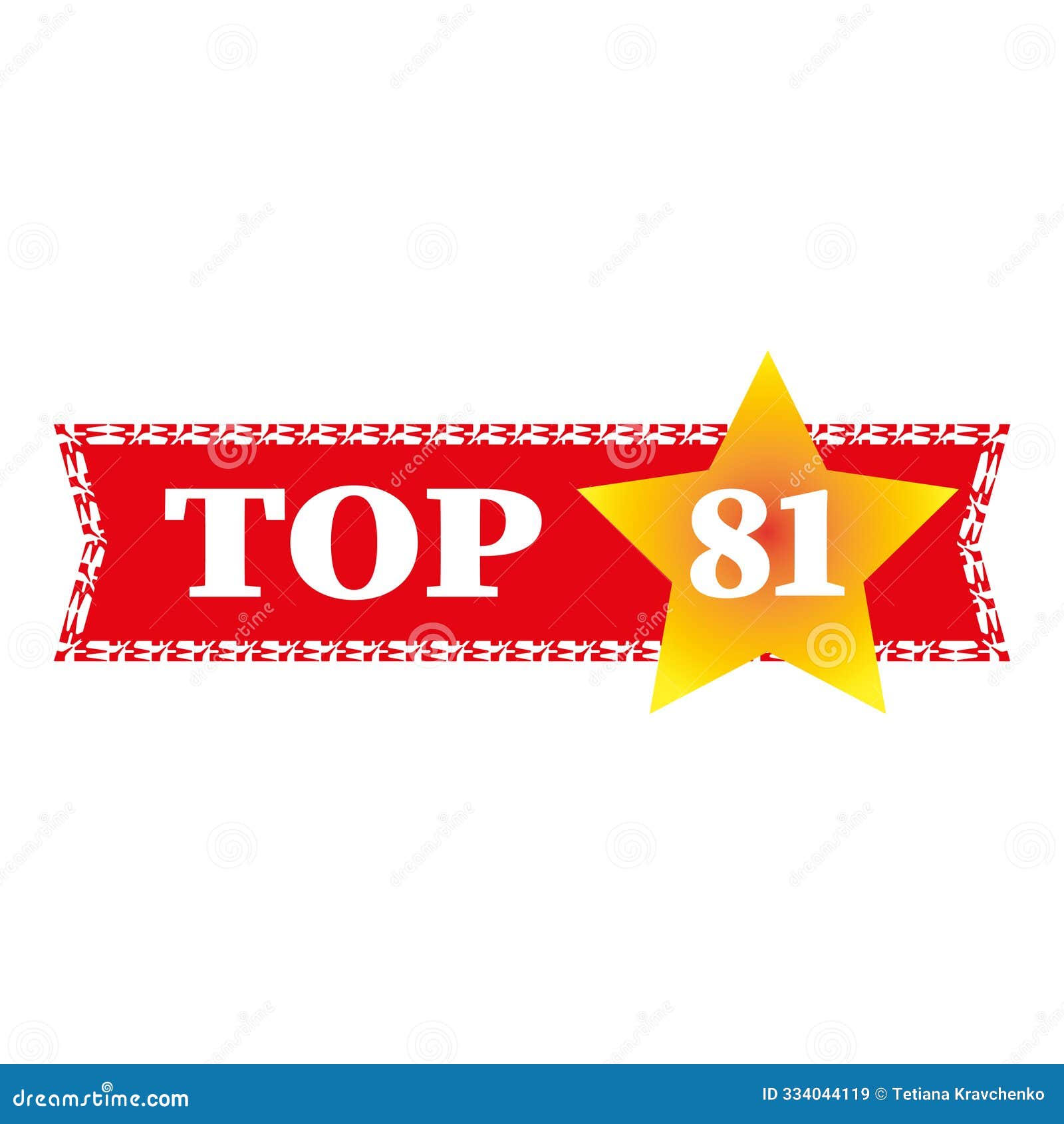 Top Eighty One Banner. Bold 81 Number. Yellow Star Accent. Red ...