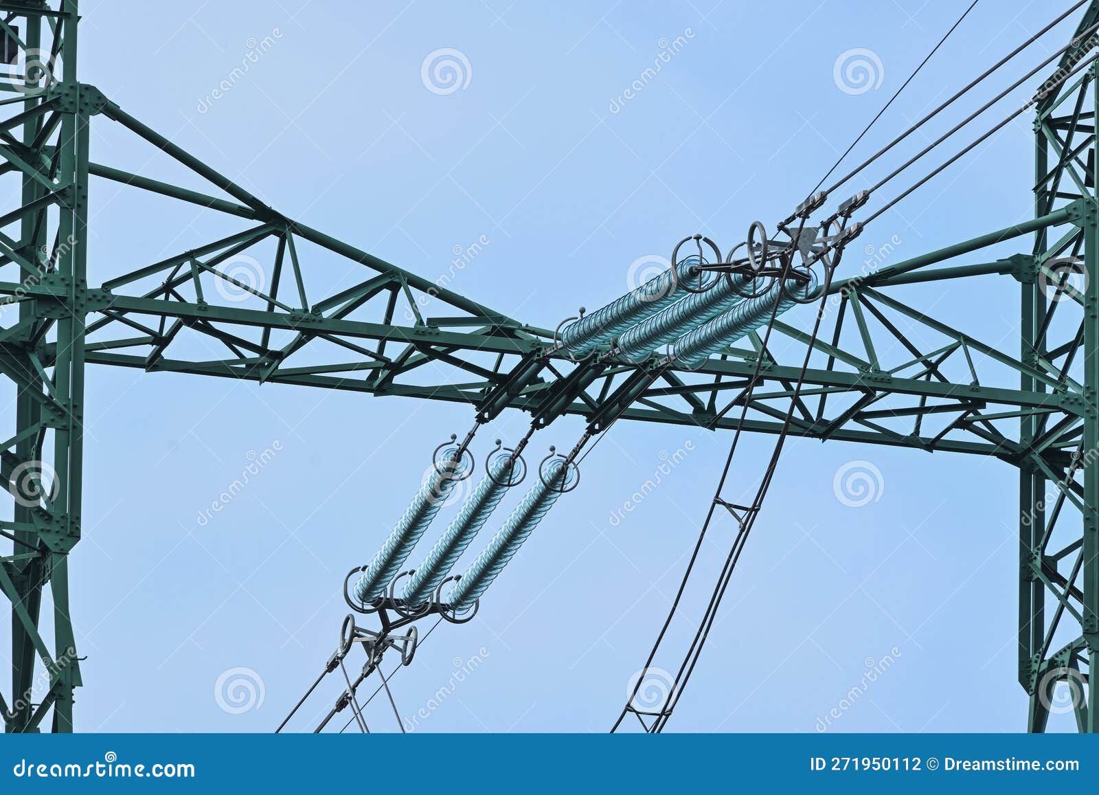 Insulators on the High Voltage Mast Stock Photo - Image of supply ...