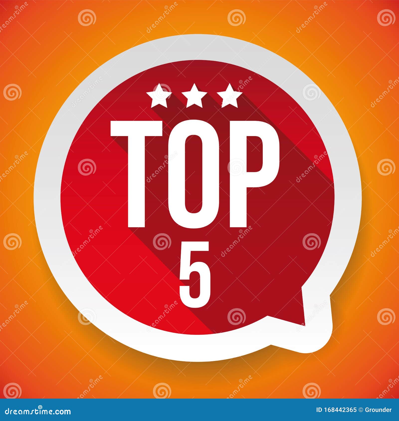 Top Five award label red stock vector. Illustration of list - 168442365