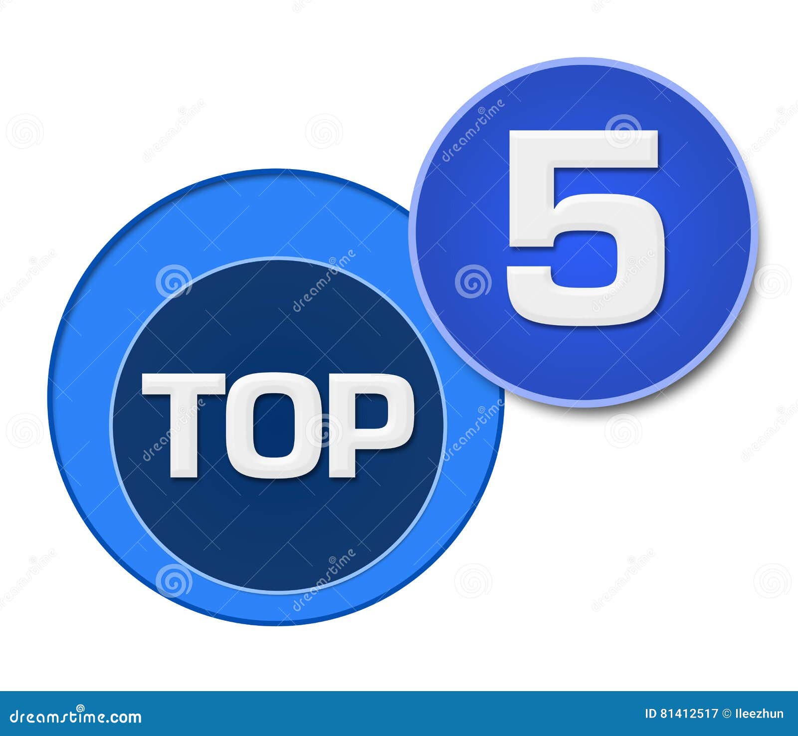 Top Five Blue Circles stock illustration. Illustration of prize - 81412517