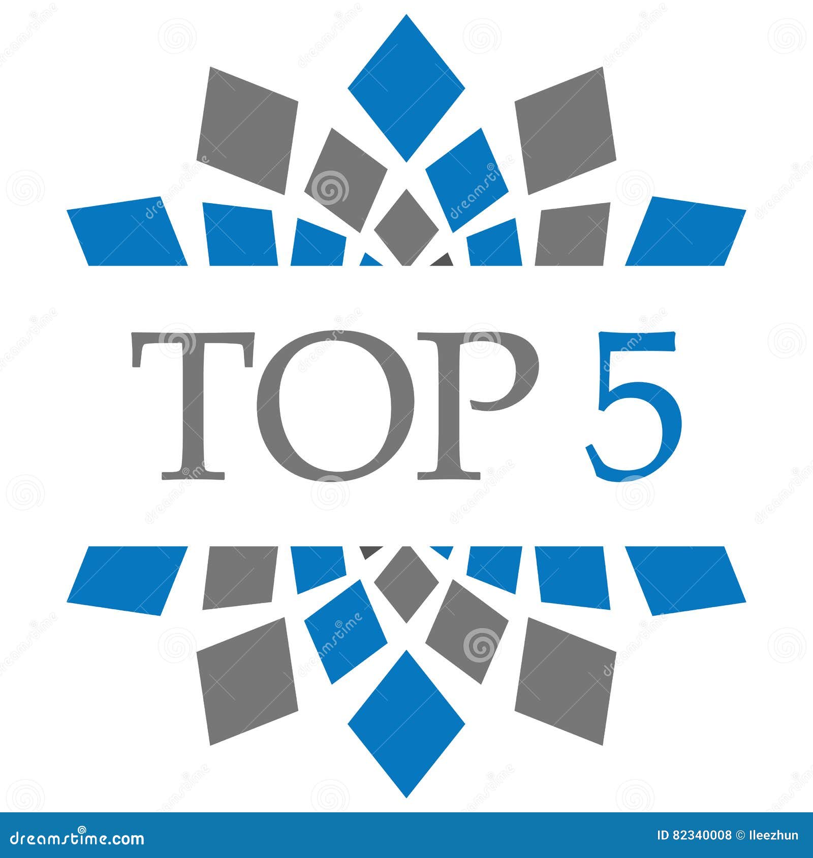Top Five Blue Grey Circular Stock Illustration - Illustration of five ...
