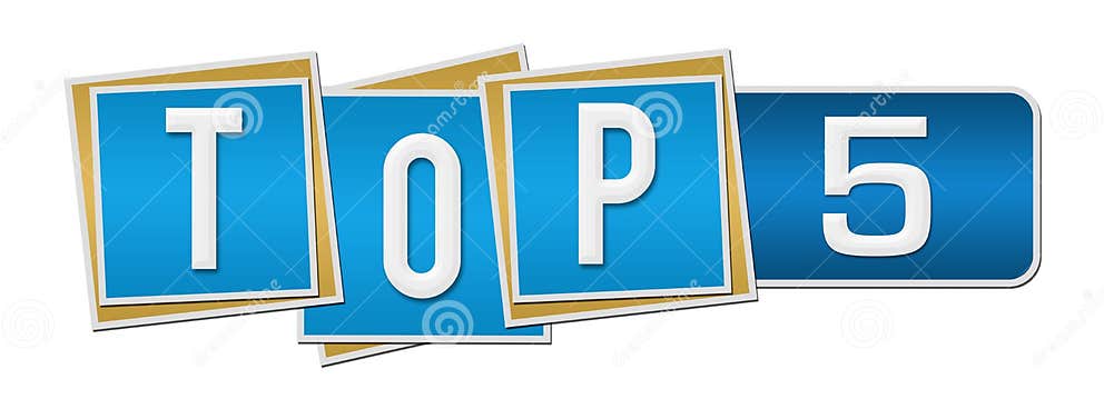 Top Five Blue Squares Bar stock illustration. Illustration of ...