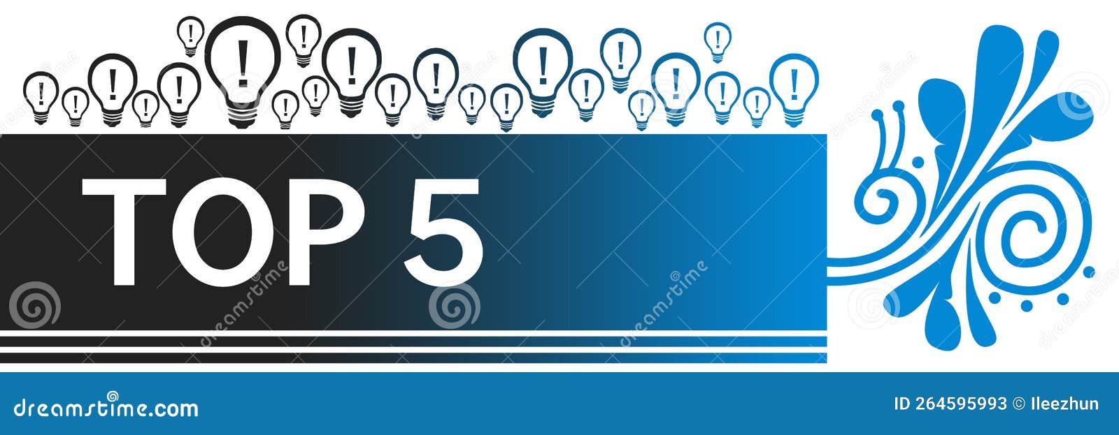 Top Five Blue Grey Bulbs Squares Swirl Elements Stock Illustration ...