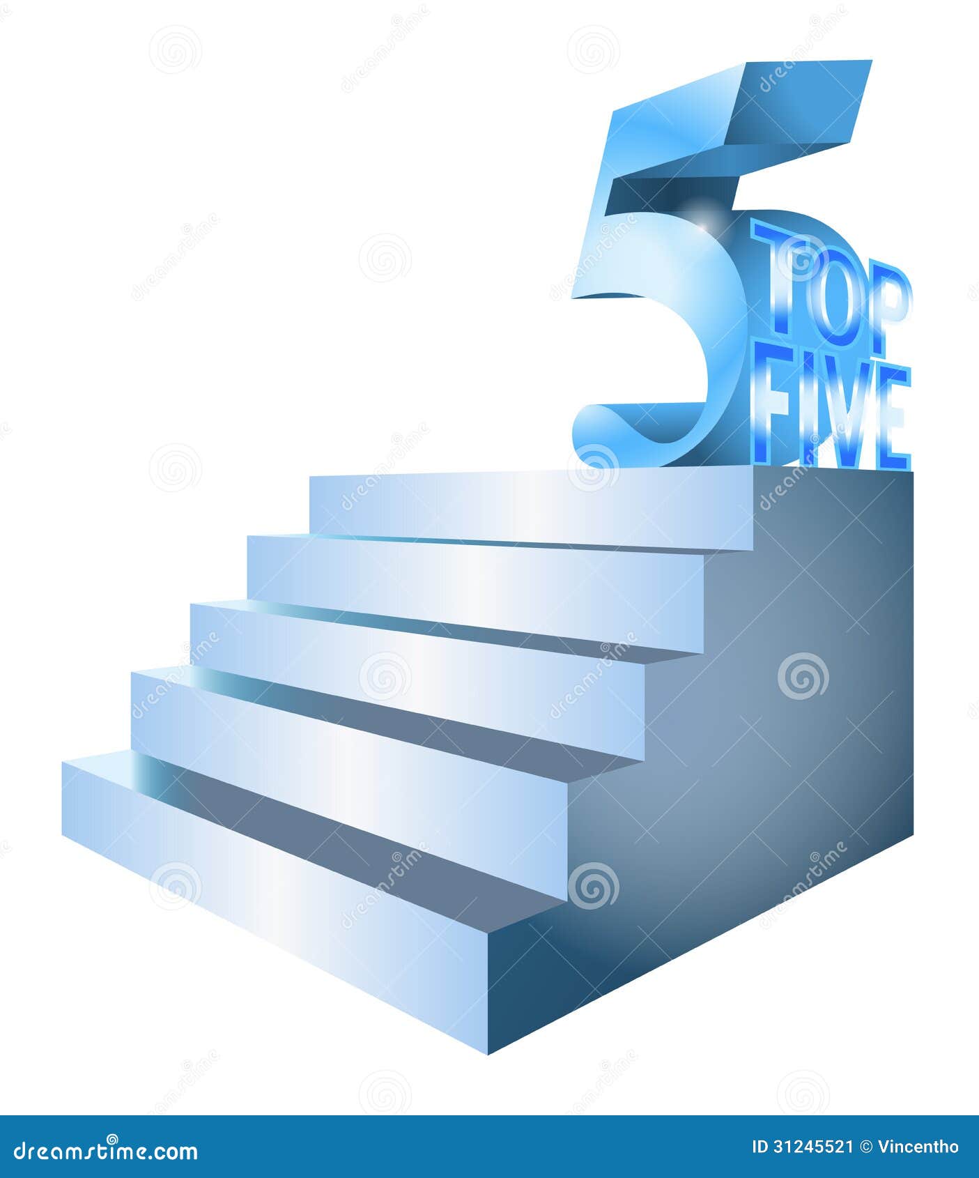 Top Five Ranking Rating Stairs Illustration Stock Illustration ...