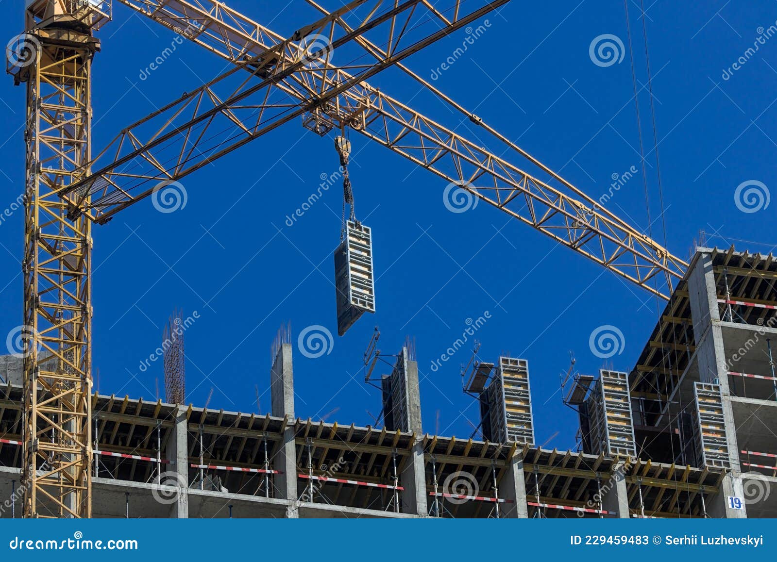 On the Top Floor of the New Building Under Construction, Large-sized ...