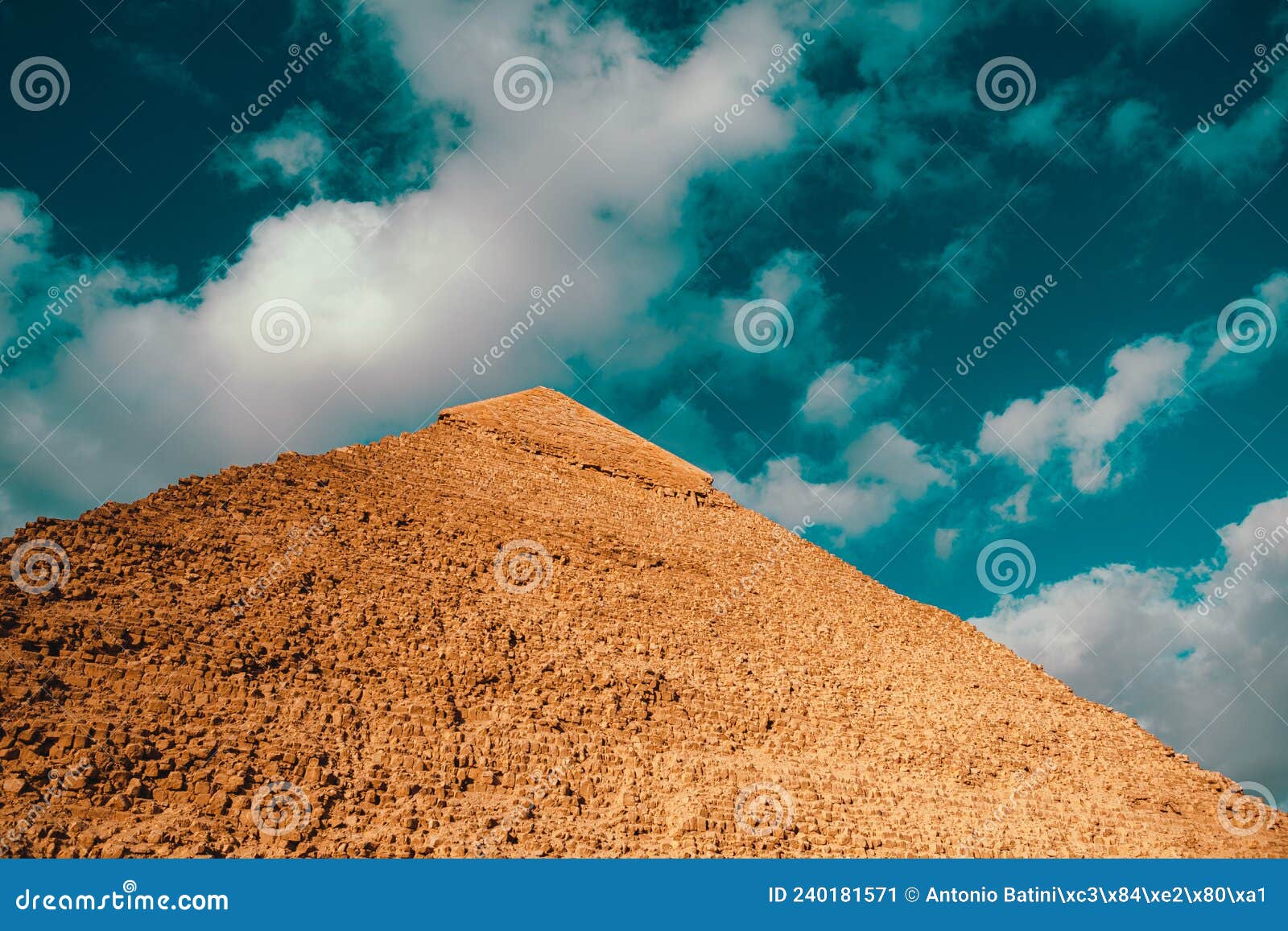 Top of the Giza Pyramid in Egypt Cairo, Top Made of a Different ...