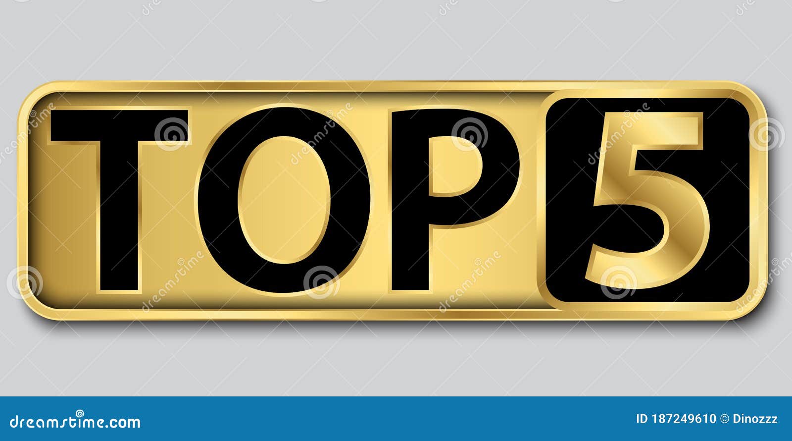 Top 5 Golden Label, Vector Illustration Stock Vector - Illustration of ...