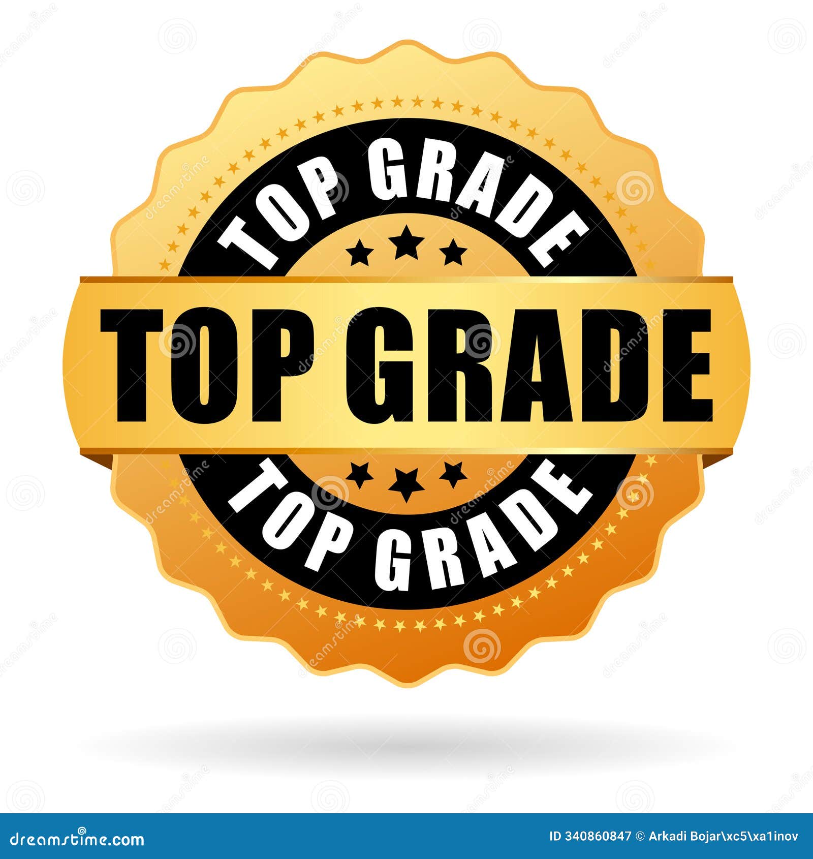 Top grade vector gold seal stock vector. Illustration of high - 340860847