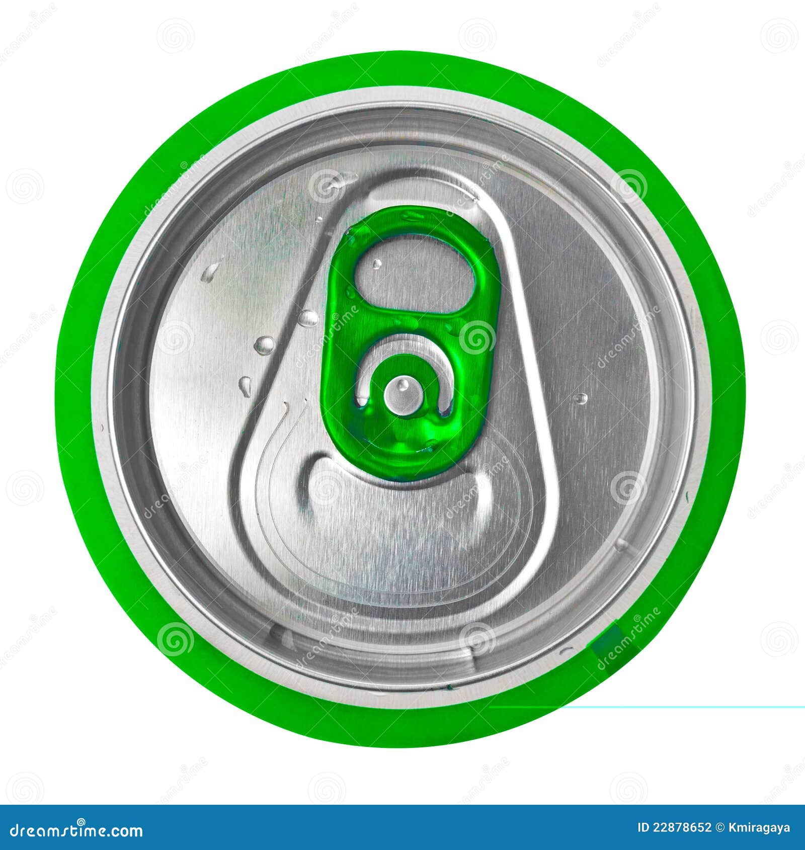 Top of a Green Beer Can Isolated on White Stock Photo - Image of ...