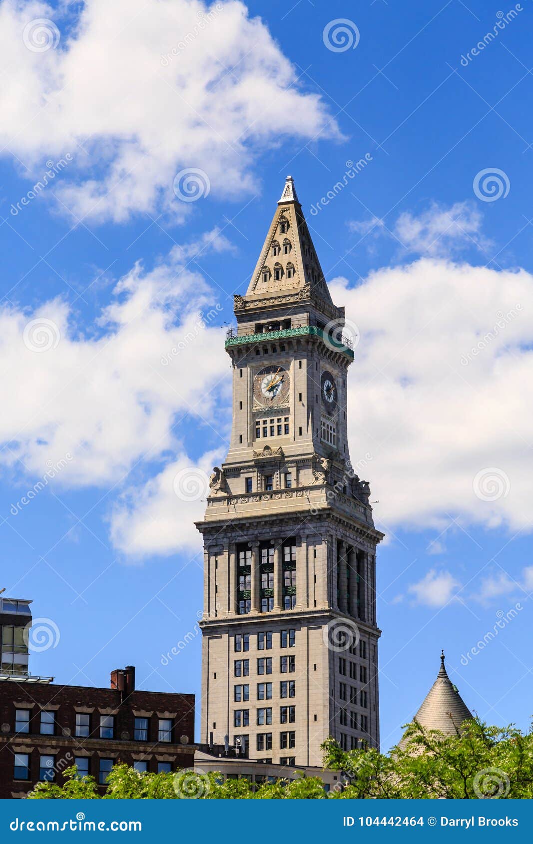 Top Half of Boston Clock Tower Stock Photo - Image of architecture ...