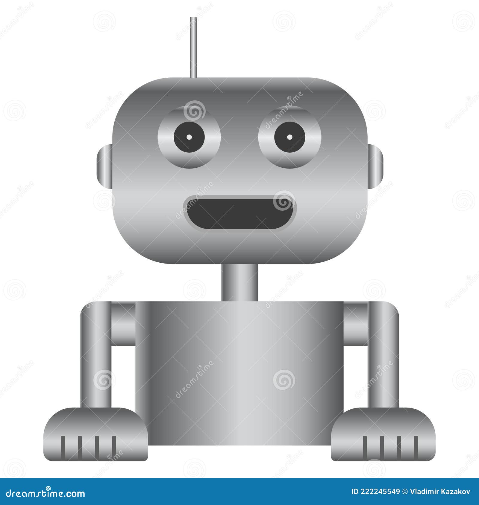 Simple Robot Head Silhouette Isolated On White. Vector Illustration ...