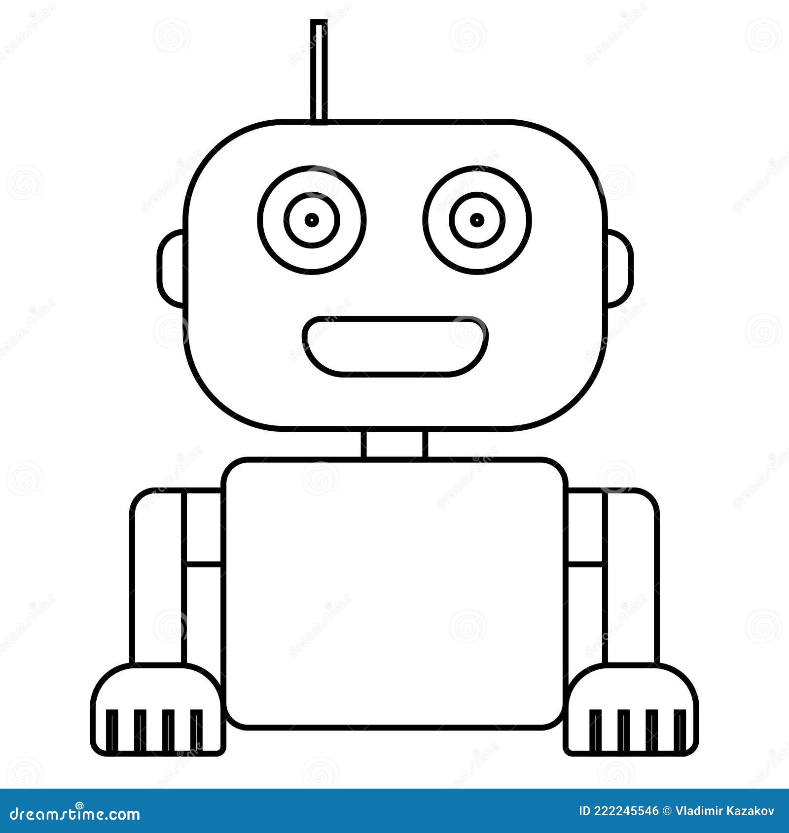 Simple Robot Head Silhouette Isolated On White. Vector Illustration ...