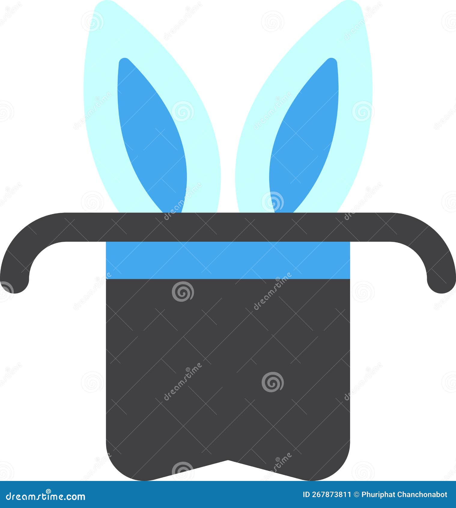 Top Hat with Bunny Ears Illustration in Minimal Style Stock Vector ...
