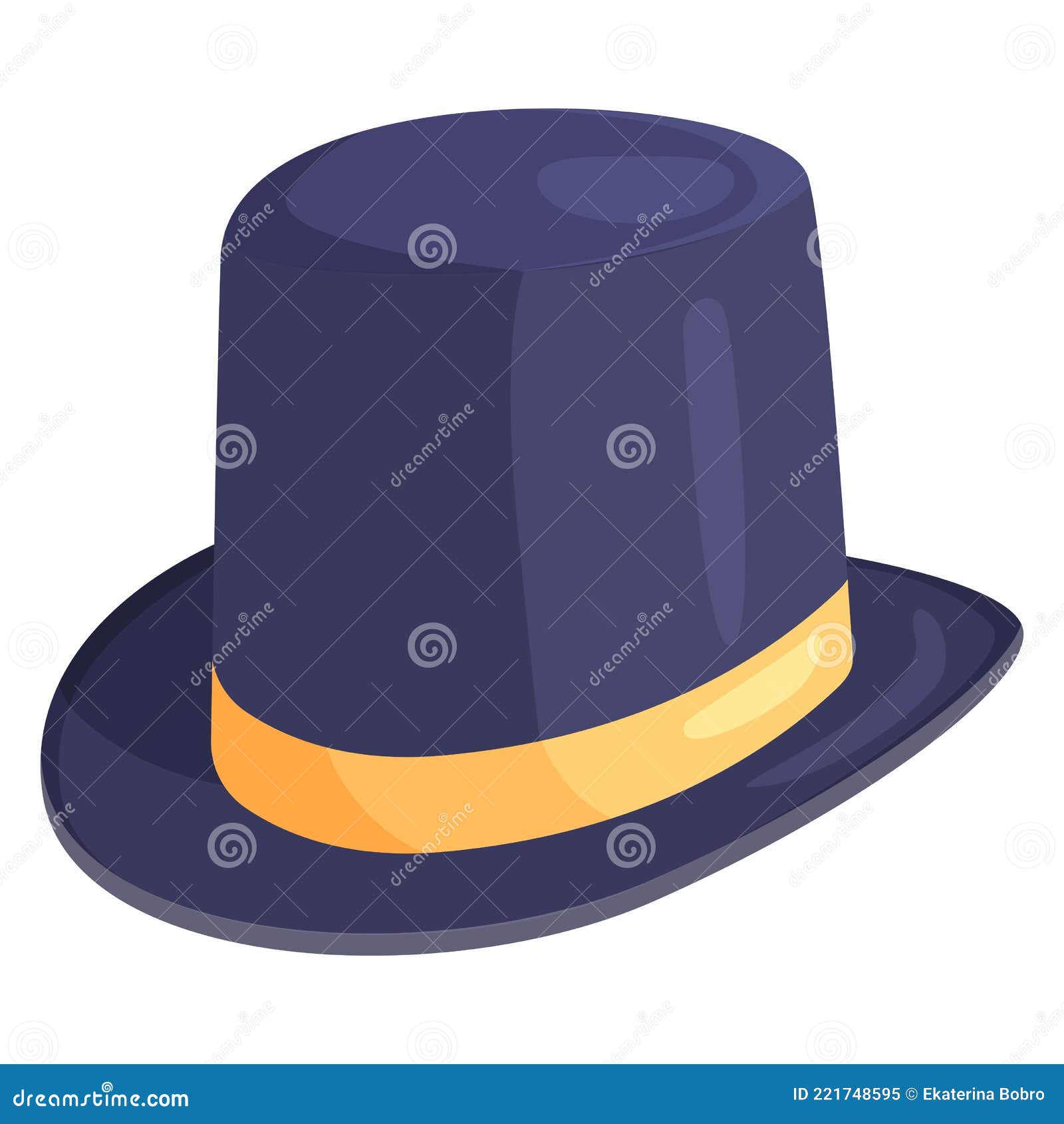 Top Hat in Cartoon Style. Vector Illustration. Isolated on White ...