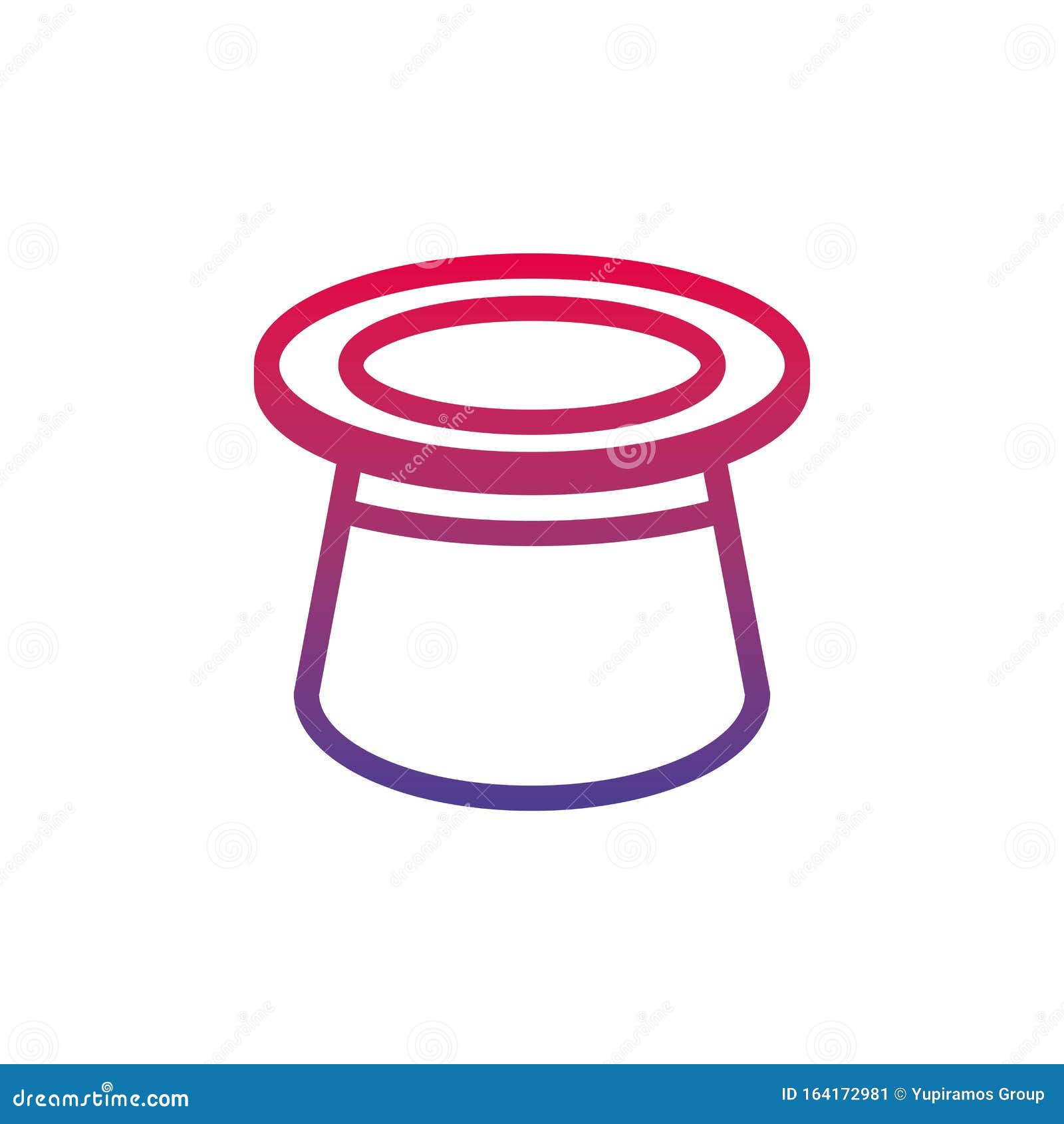 Top Hat Fantasy Line Gradient Icon Stock Vector - Illustration of ...