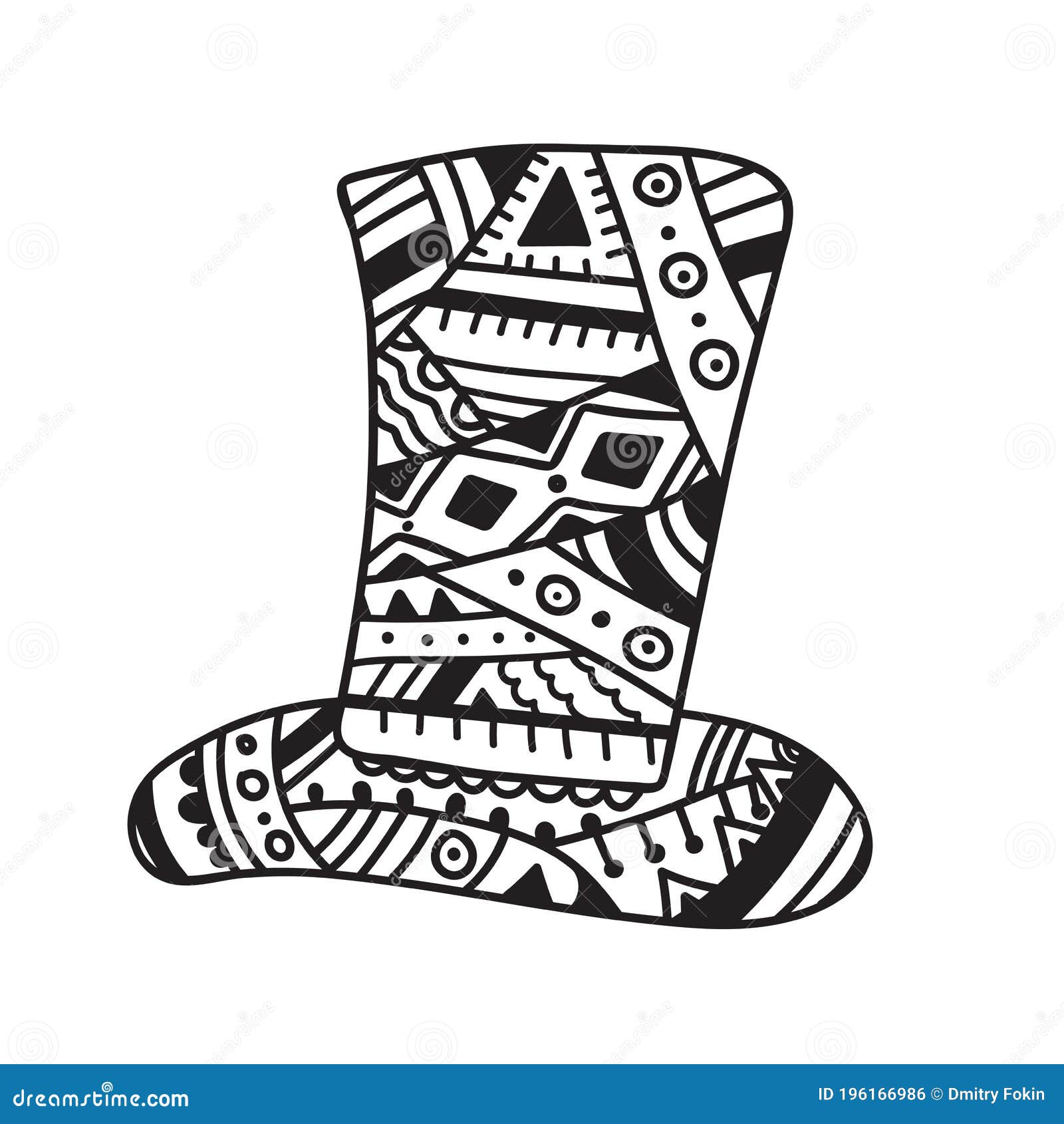 Top Hat, High Hat or Cylinder Hat, Hand Drawn Vector Sketch Art ...