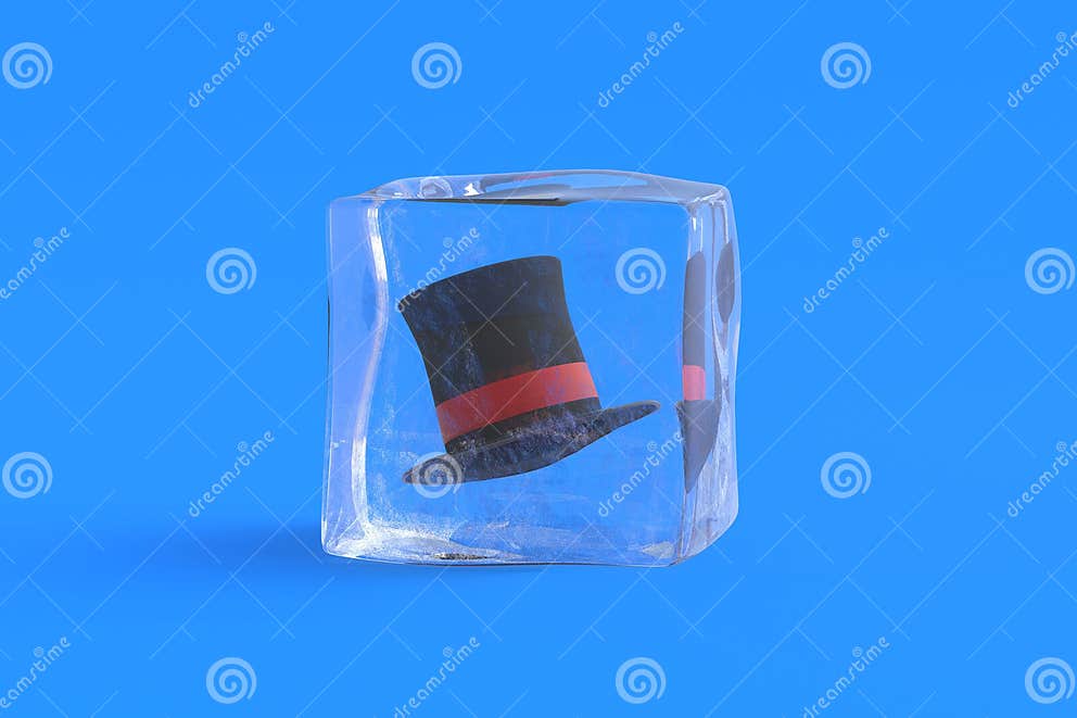 Top hat in ice cube stock illustration. Illustration of magic - 269883472