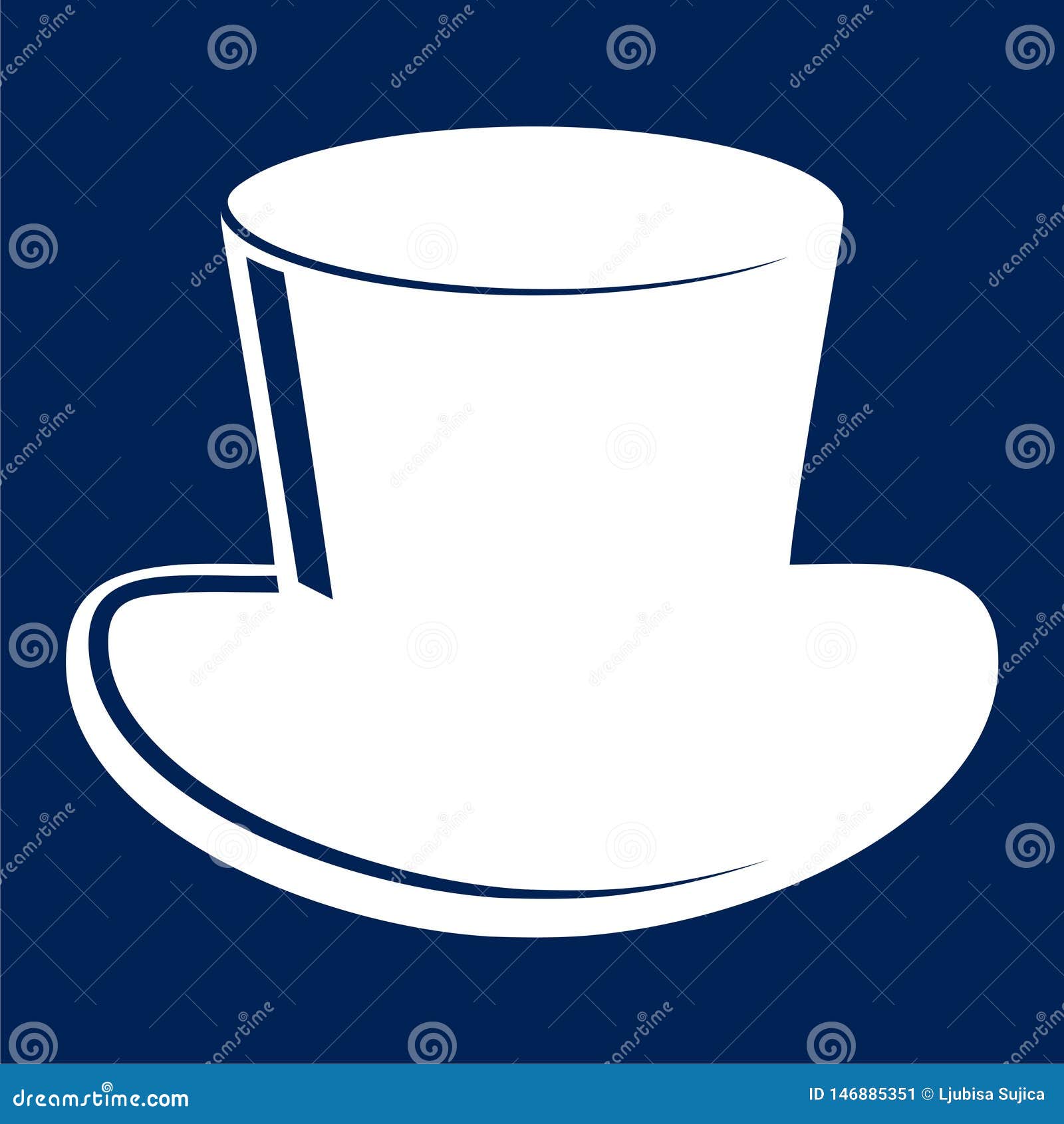 Top Hat Icon - Vector Illustration Stock Vector - Illustration of arts ...
