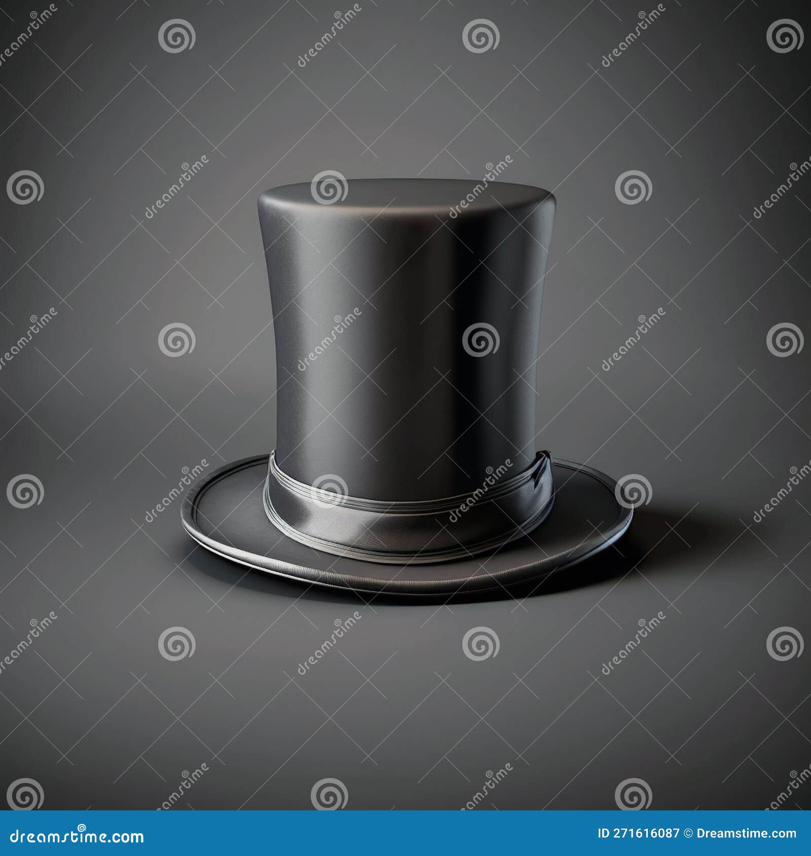 Top Hat Isolated on Gray Background Stock Illustration - Illustration ...