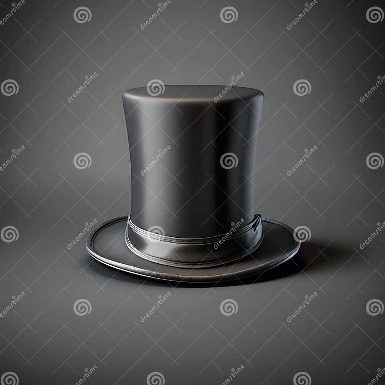 Top Hat Isolated on Gray Background Stock Illustration - Illustration ...