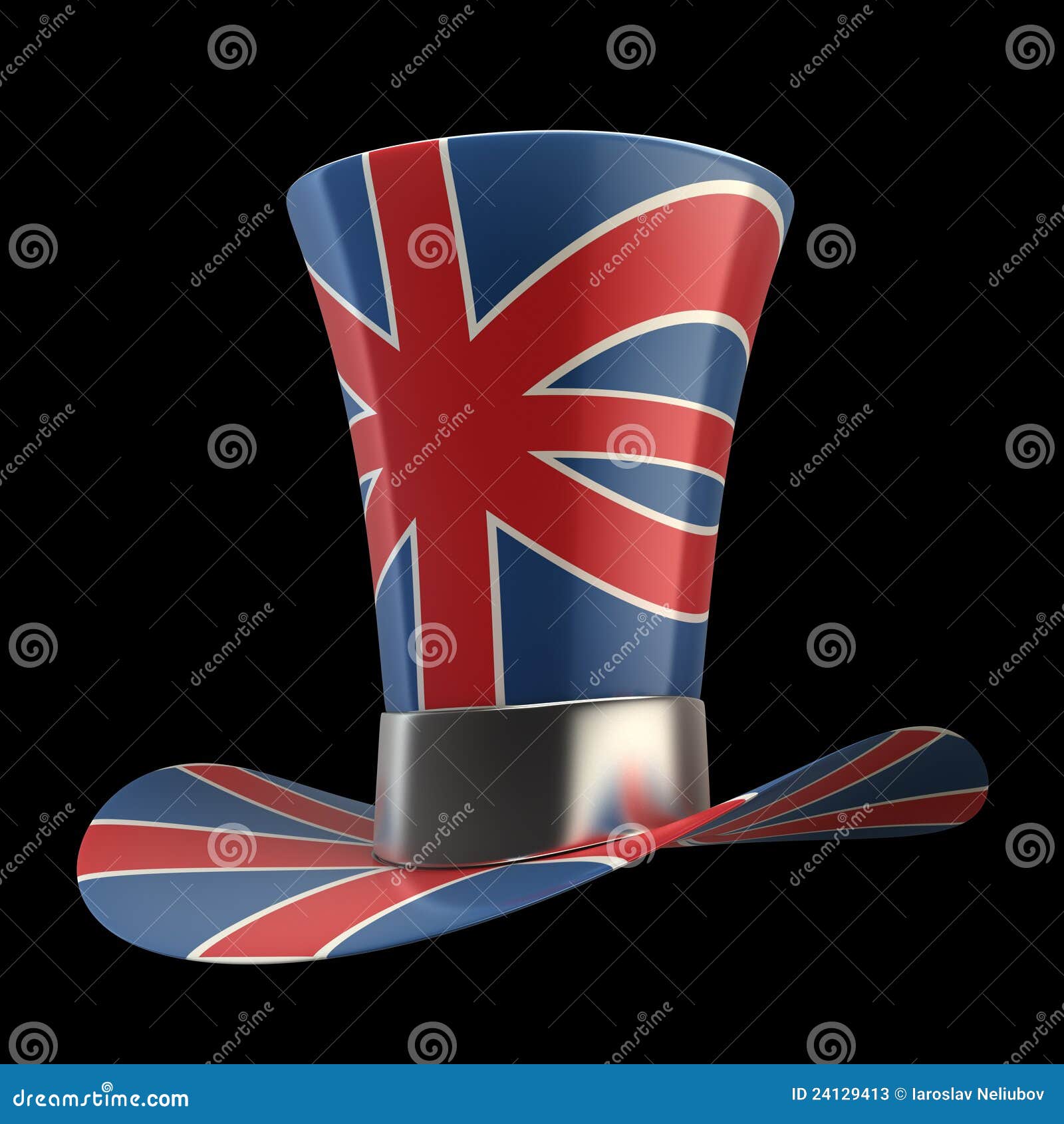 TOP Hat of UK Isolated on Black Stock Illustration - Illustration of ...